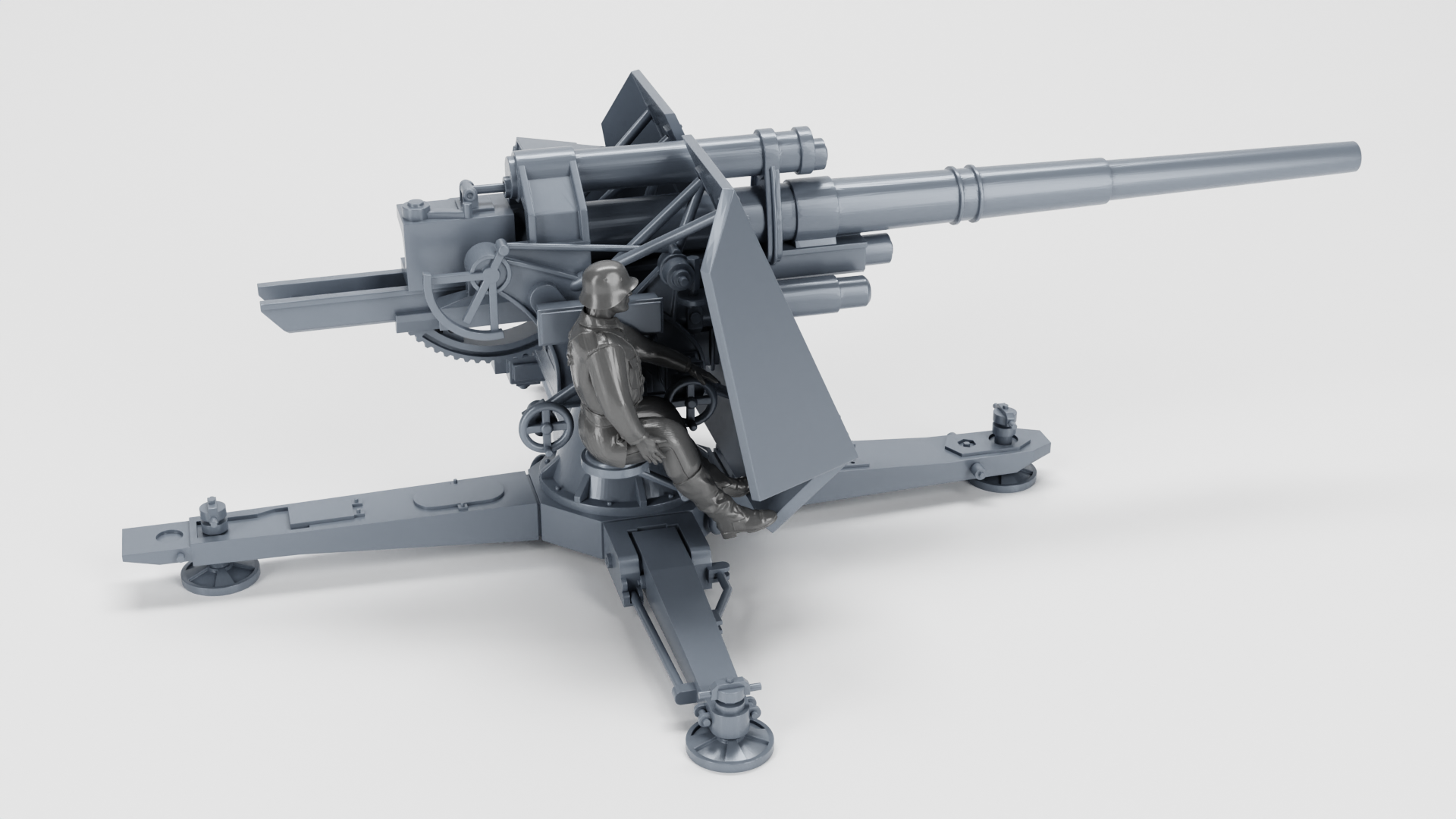 German 88mm Flak Gun -on cross or wheels – Over The Top Gaming Shop